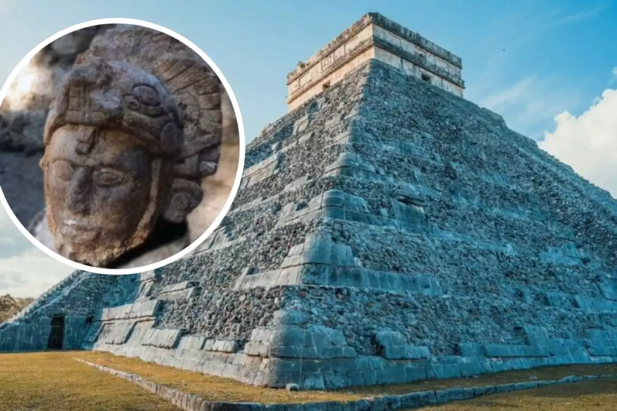 INAH descubre escultura de una cabeza maya en la zona arqueológica de ...