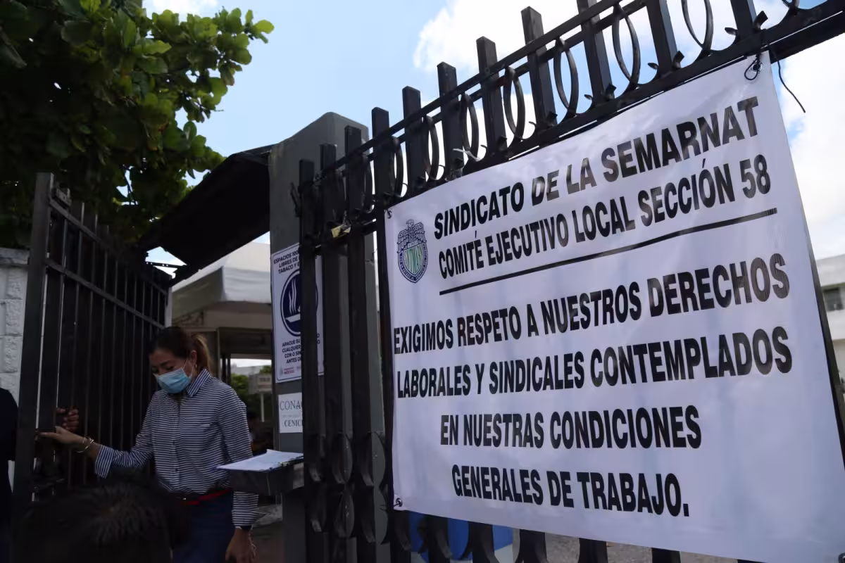 Sindicalizados de Semarnat bloquean oficinas en Mérida, Yucatán, por ...