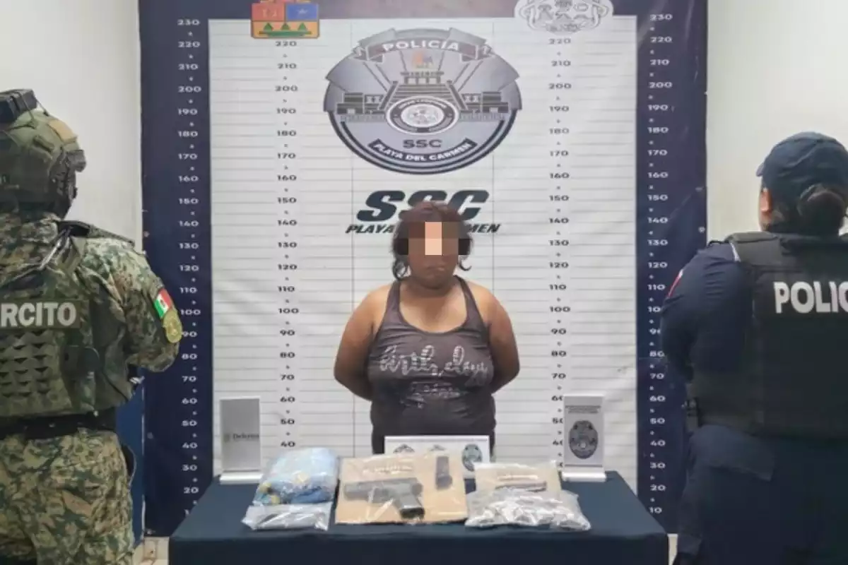 Detienen a una mujer con droga y arma de fuego en la colonia In House de Playa del Carmen - PorEsto