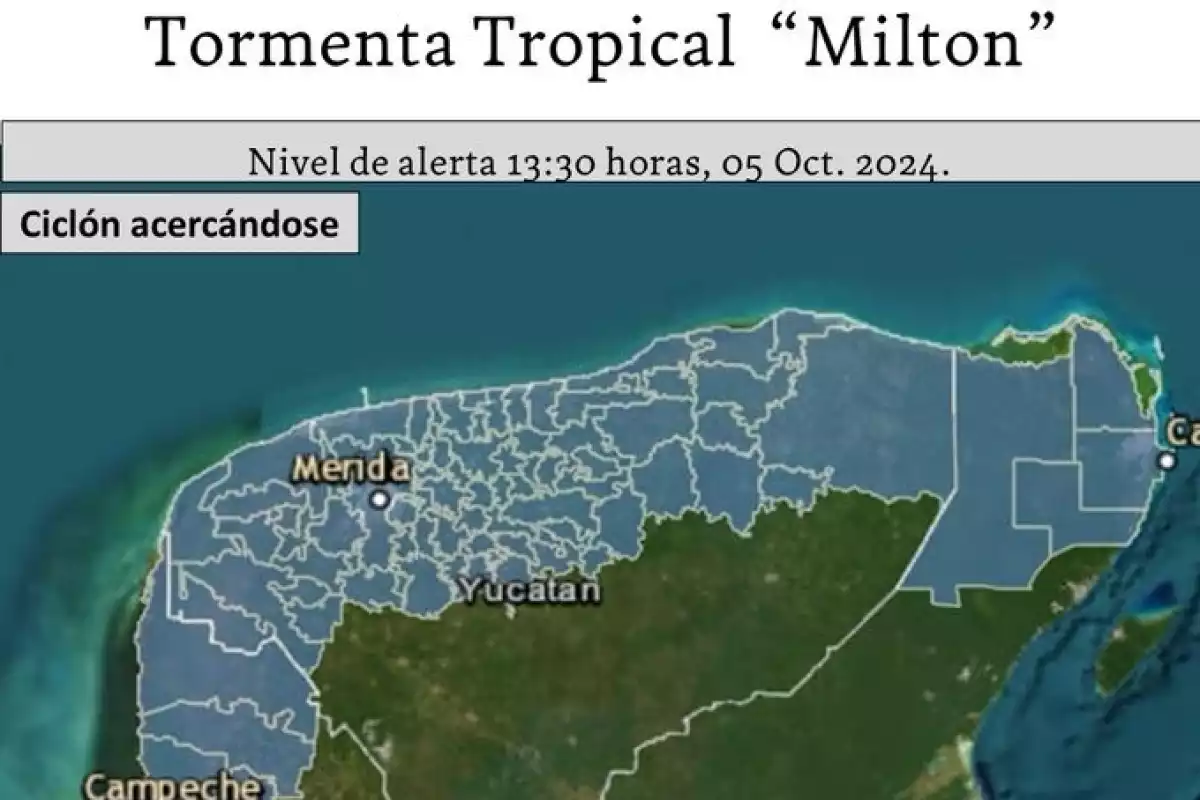 Tormenta tropical Milton presenta Alerta Azul a 69 municipios de Yucatán - PorEsto