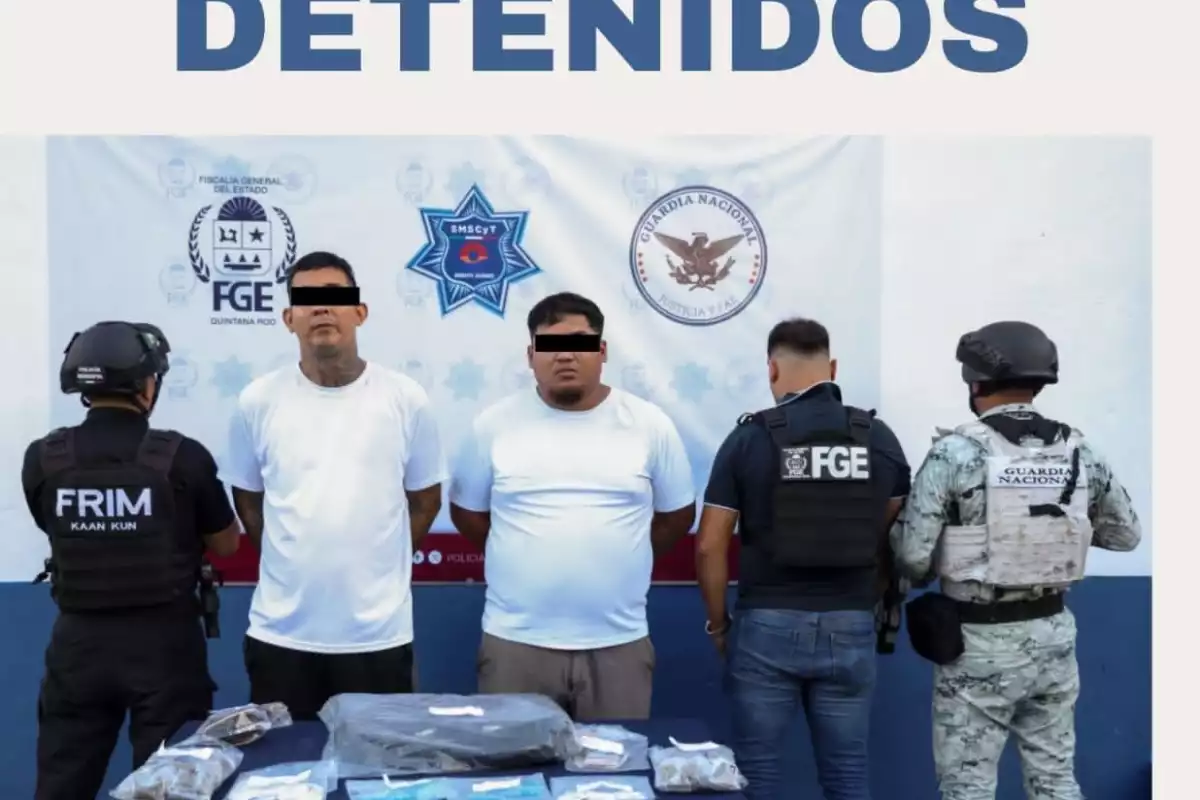 Detienen a dos hombres con más de 300 dosis de presunta droga en Cancún ...