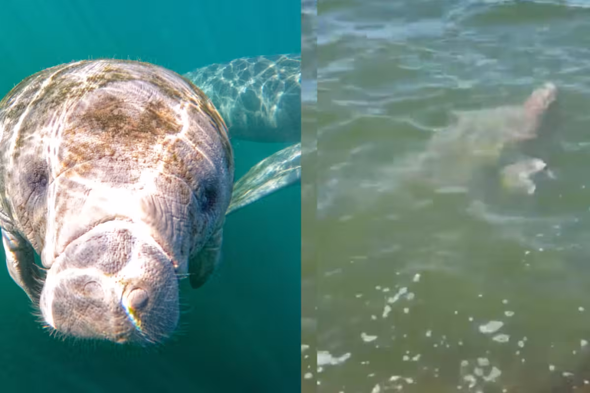 Maravilla natural en Campeche: captan a manatí y su cría nadando cerca ...