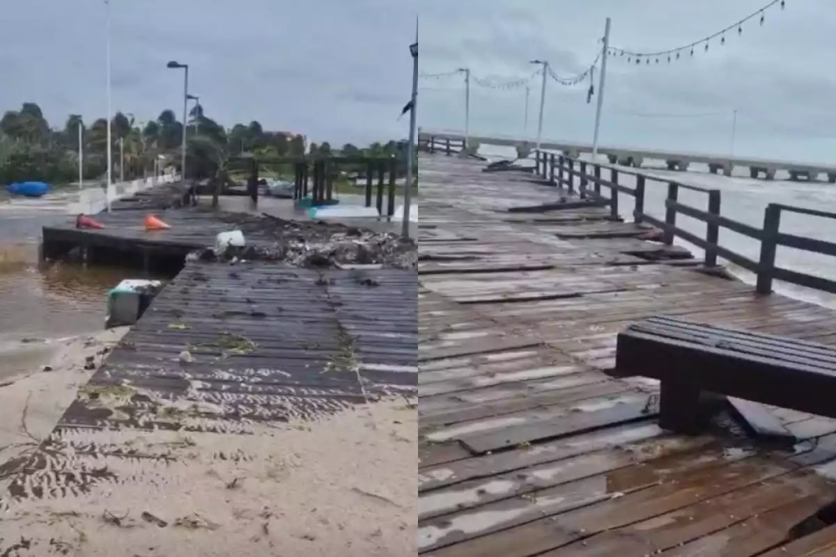 Huracán Milton causa graves daños en el malecón de Progreso: VIDEO ...