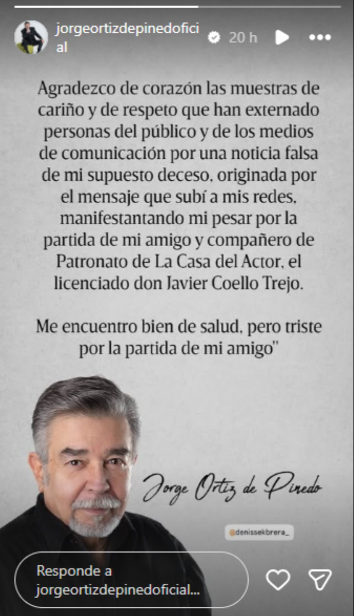 ¿Jorge Ortíz de Pinedo falleció? esto se sabe del rumor que preocupó a ...